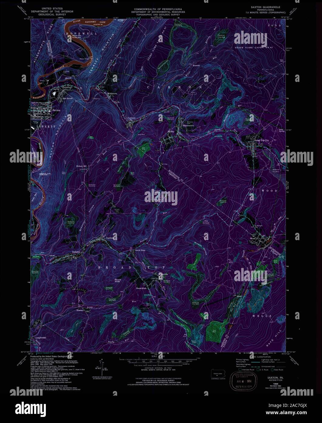 Map of saxton pennsylvania hi-res stock photography and images - Alamy