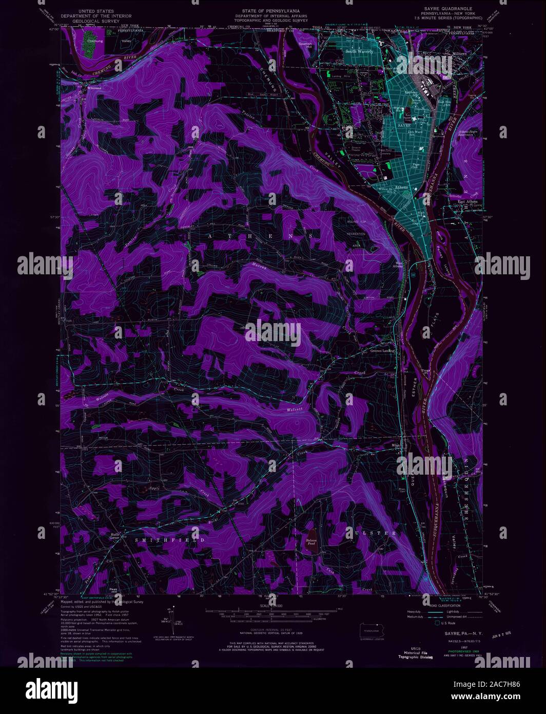 Map of sayre hi-res stock photography and images - Alamy