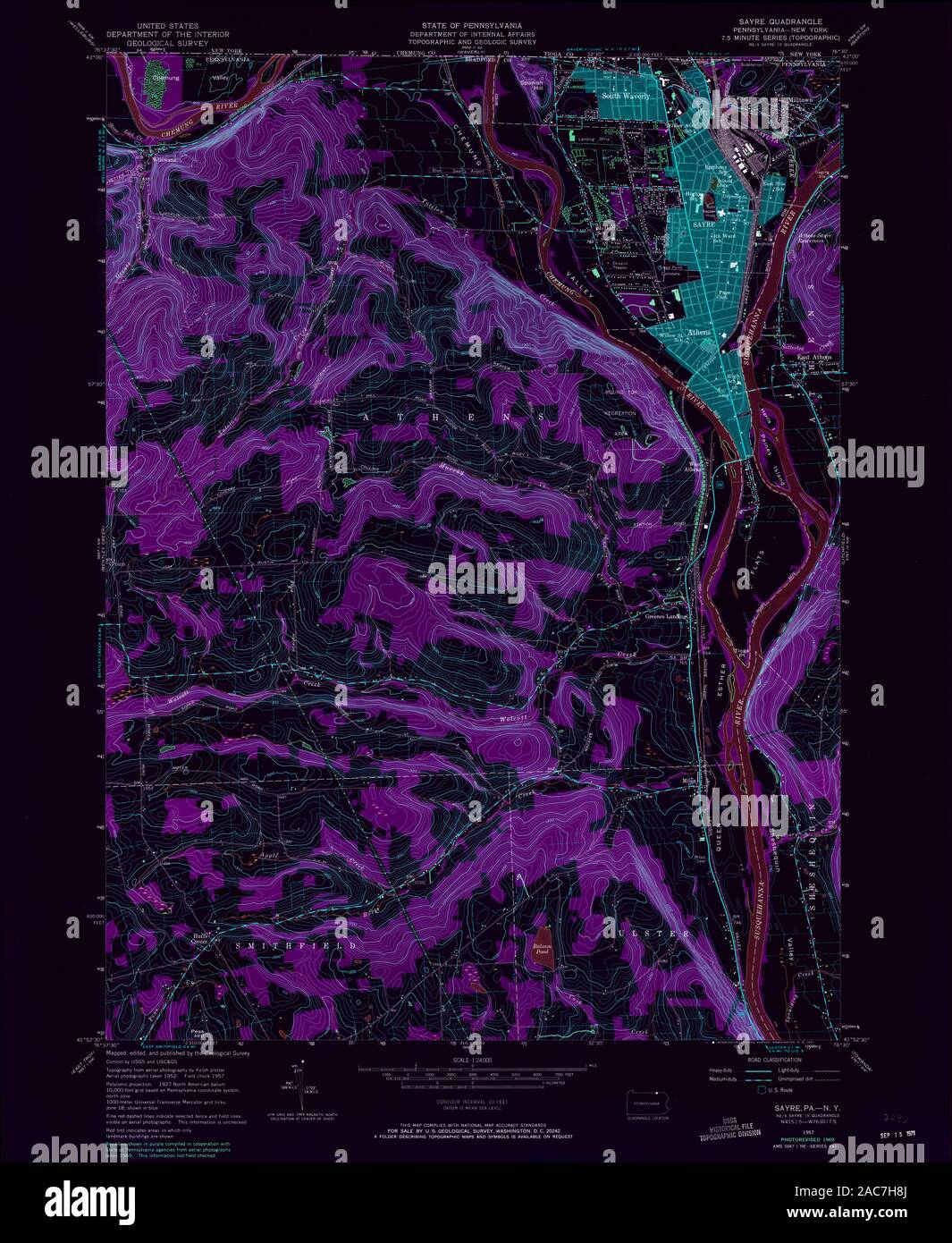 Map of sayre hi-res stock photography and images - Alamy