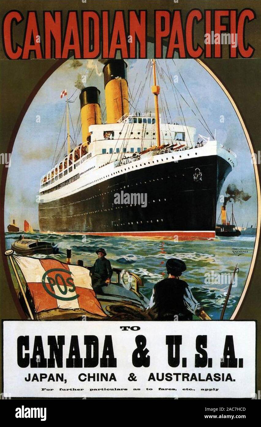CANADIAN PACIFIC STEAMSHIP POSTER 1930s Stock Photo - Alamy
