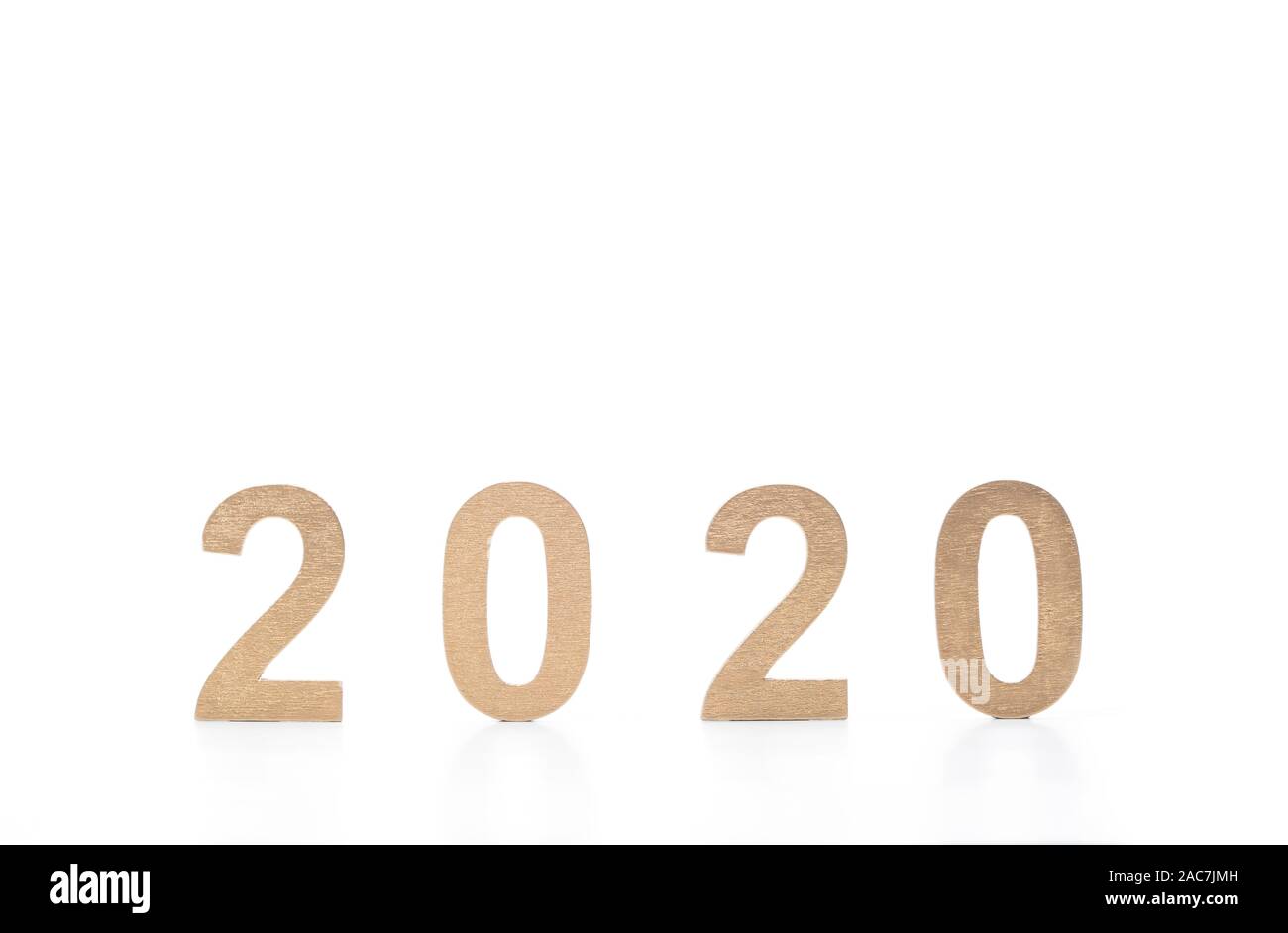 New year 2020 in golden numbers on white background Stock Photo - Alamy