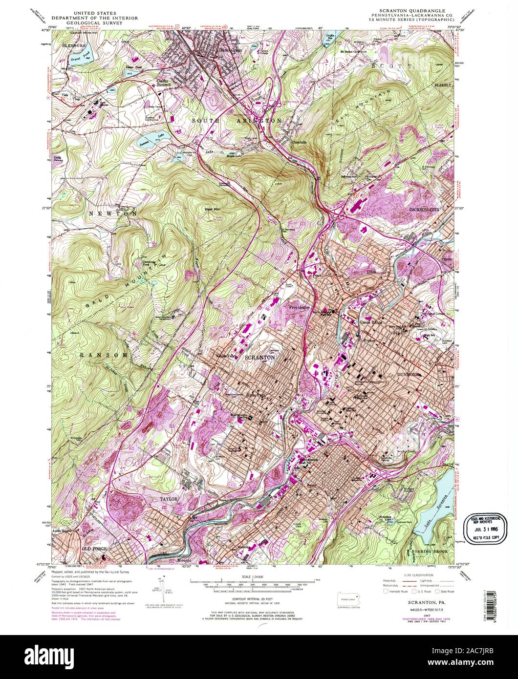 Map of scranton Cut Out Stock Images & Pictures - Alamy