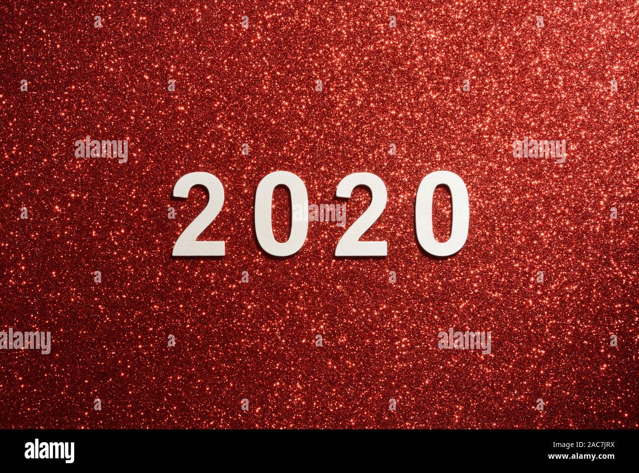 2020 year in white numbers on red brilliant background Stock Photo - Alamy