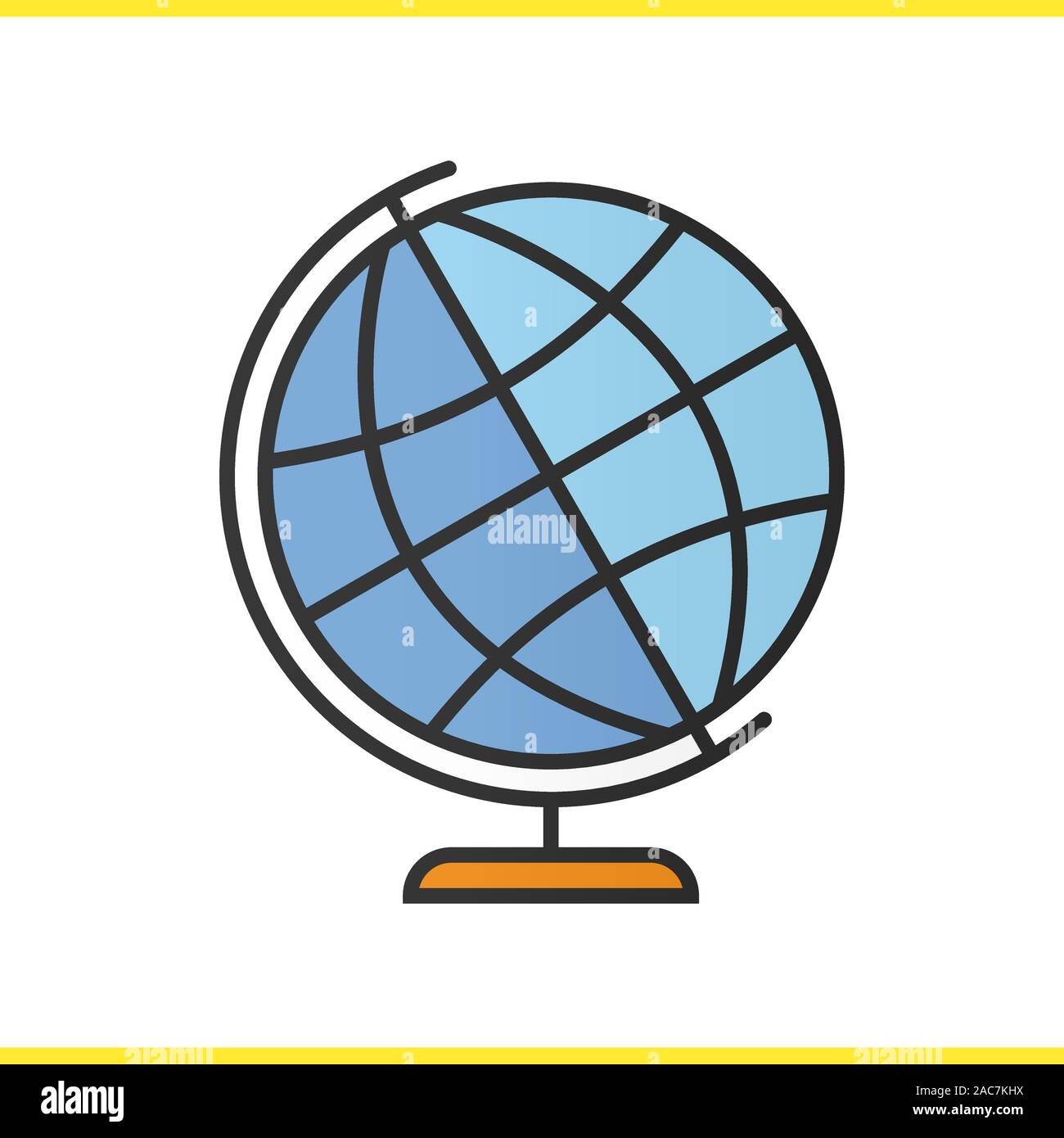 School globe color icon. Earth spherical model. Globus isolated vector ...