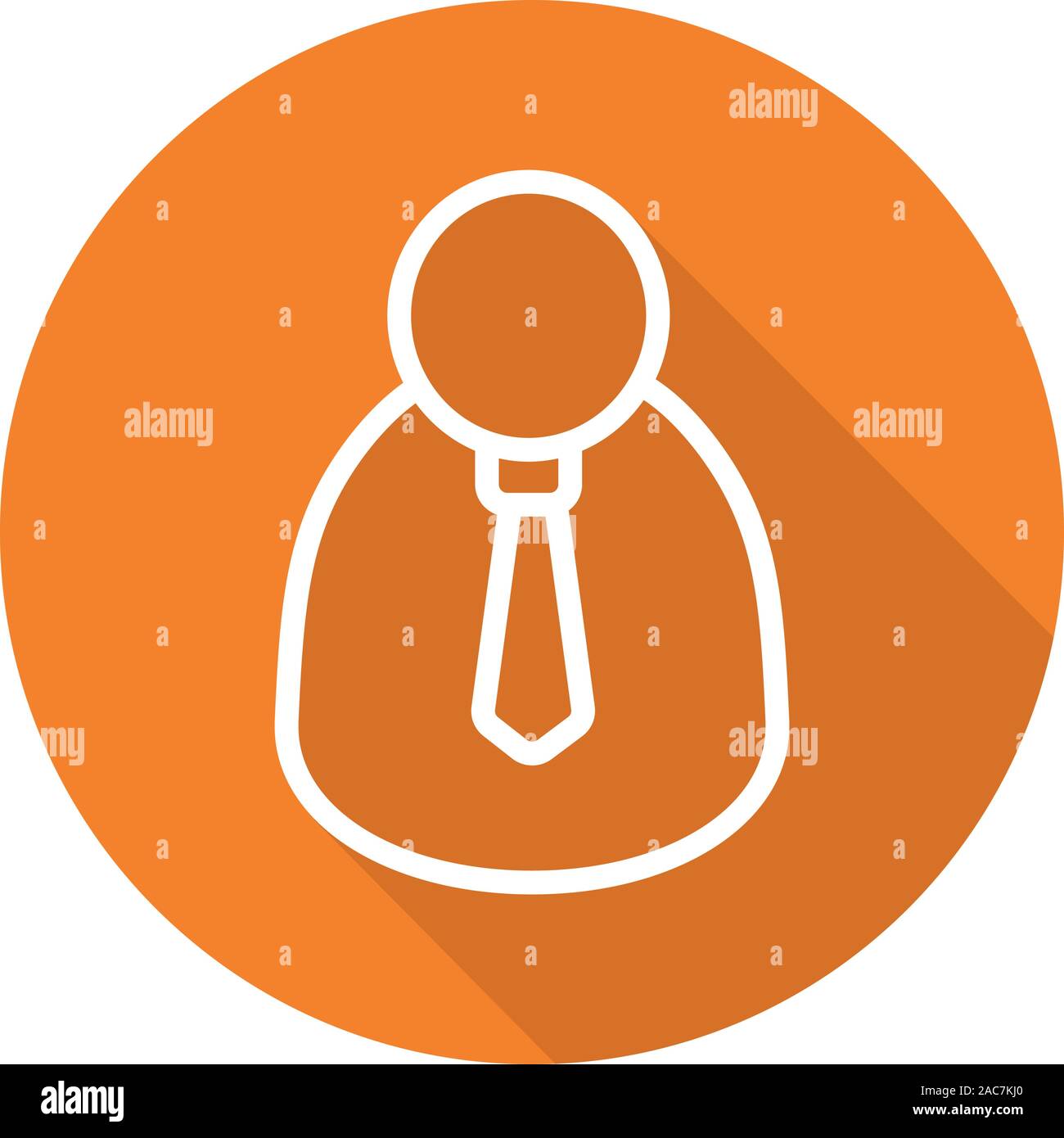 Boss flat linear long shadow icon. Business man in suit and tie. Top ...