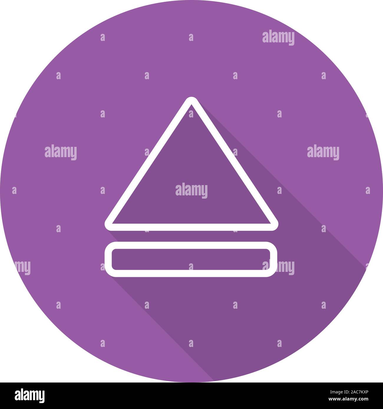 Eject button flat linear long shadow icon. Vector line symbol Stock ...