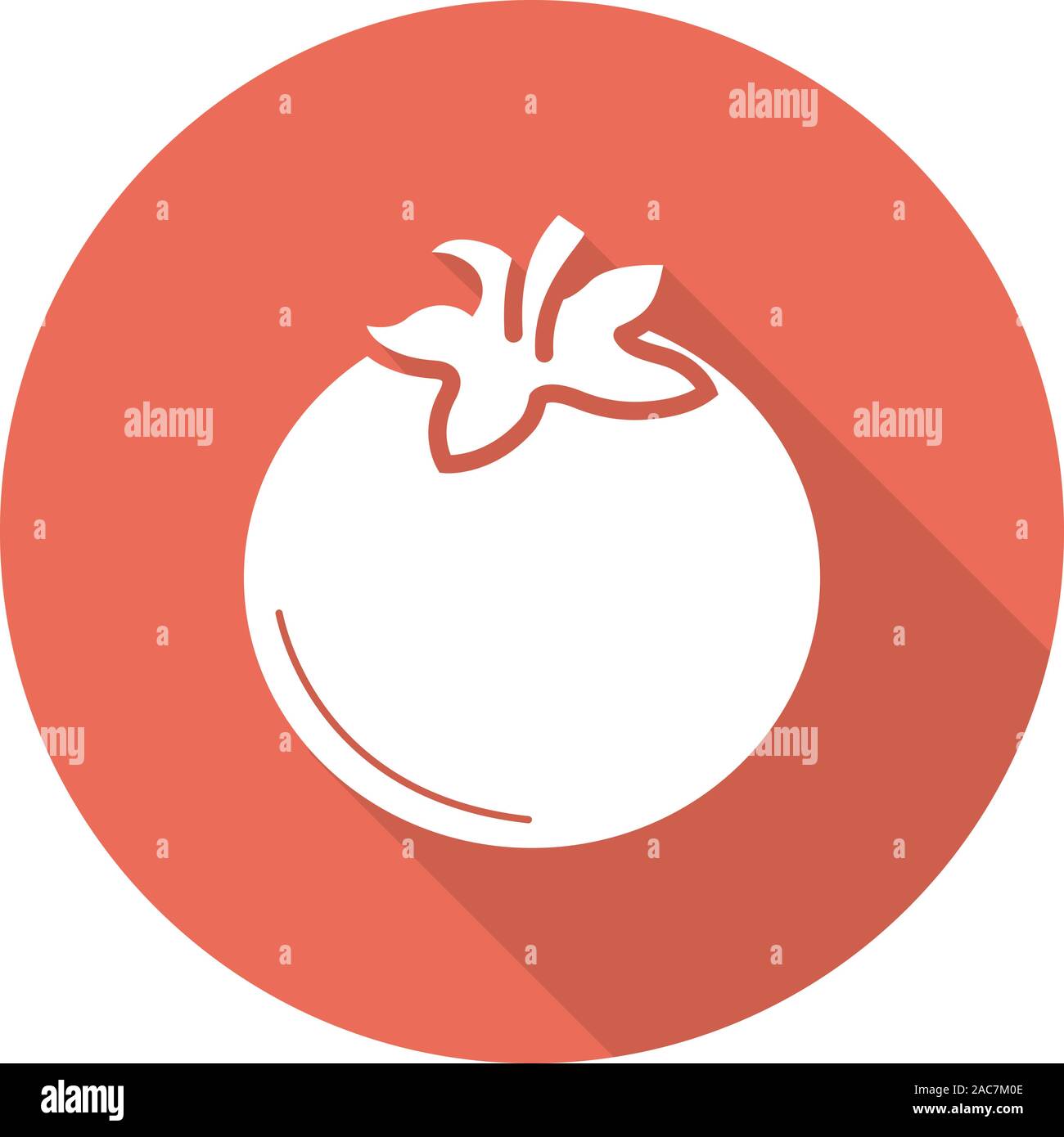 Tomato flat design long shadow icon. Vector silhouette symbol Stock ...