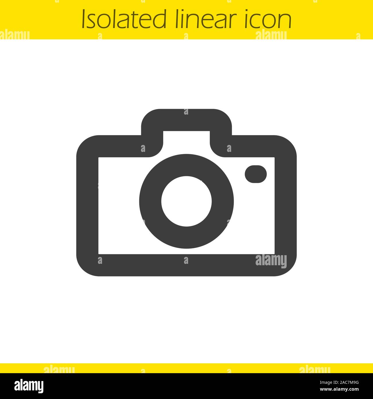 Photo camera linear icon. Thick line illustration. Digicam contour ...