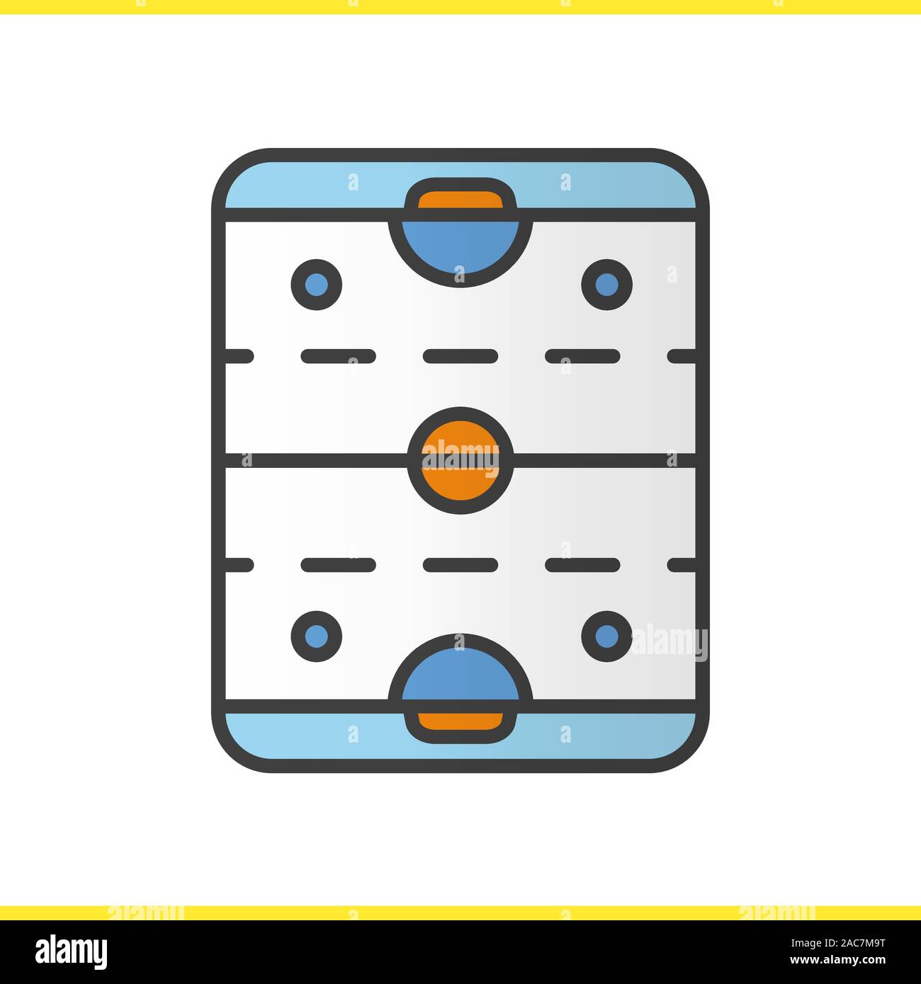 Ice hockey rink color icon. Hockey stadium scheme. Isolated vector ...