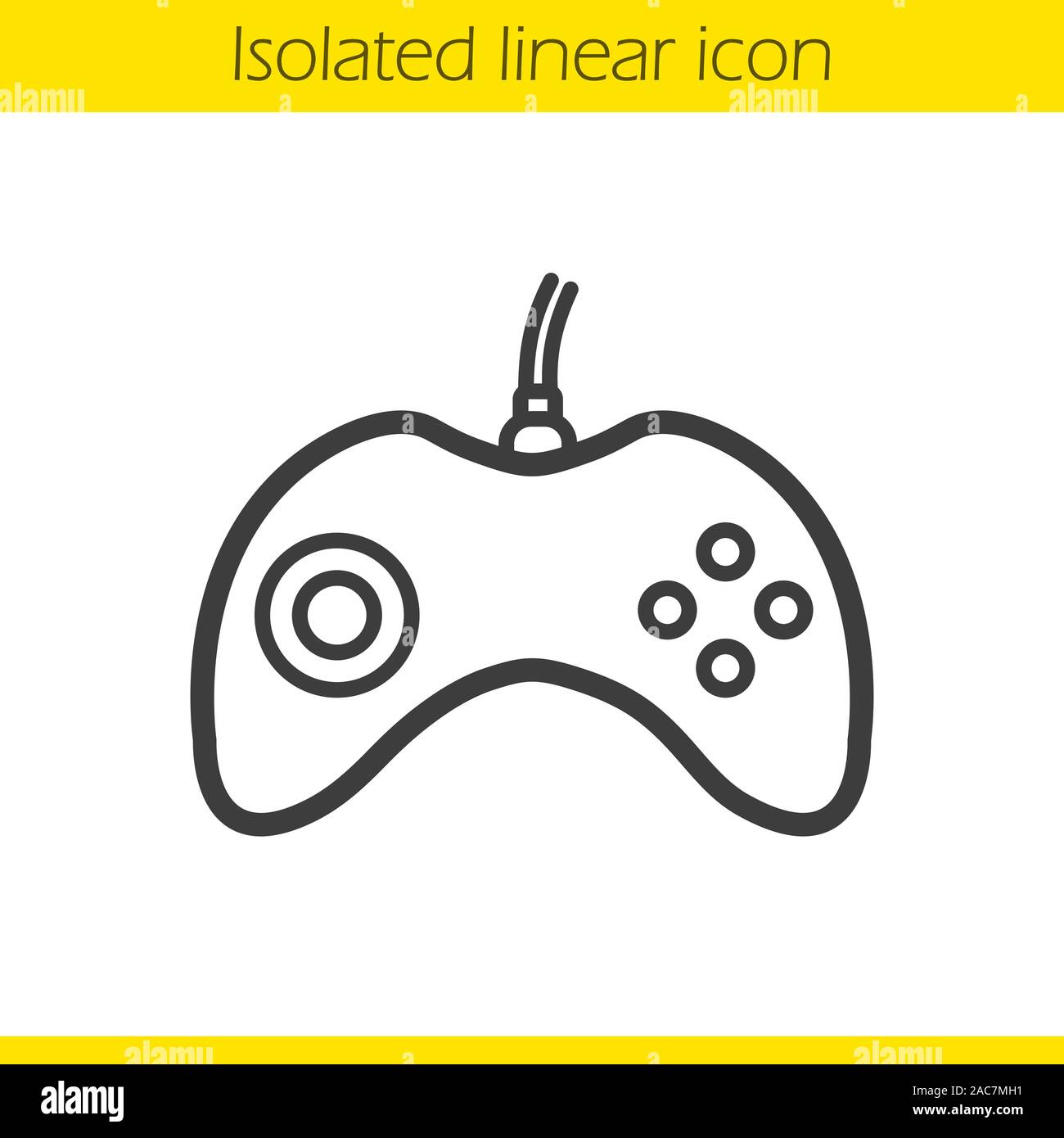 Gamepad linear icon. Thin line illustration. Joystick contour symbol. Vector isolated outline ...