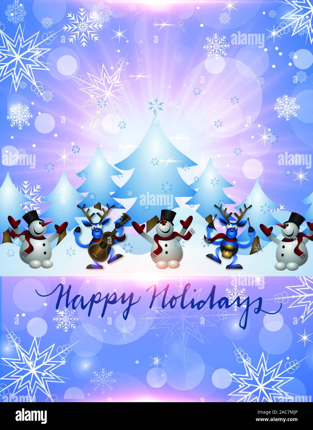 Christmas greeting card with the image of a snowman Stock Photo - Alamy