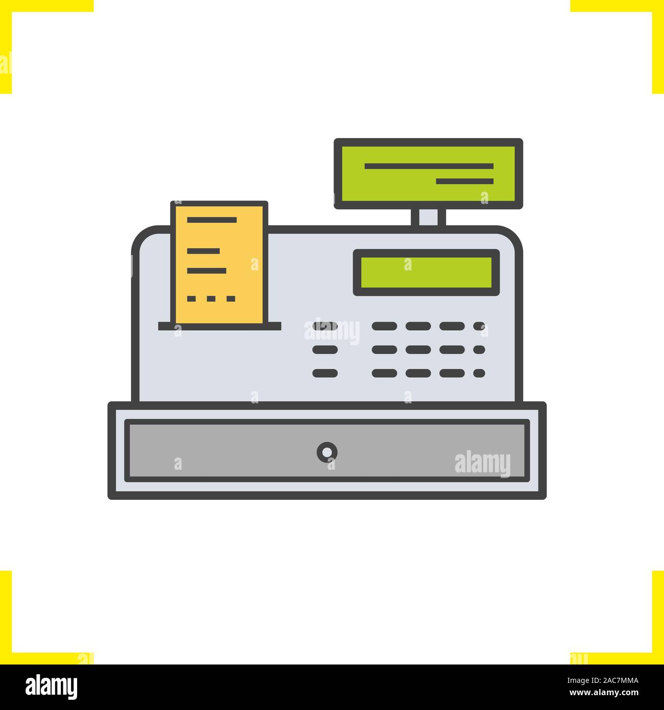 Cash register color icon. Supermarket. Isolated vector illustration ...