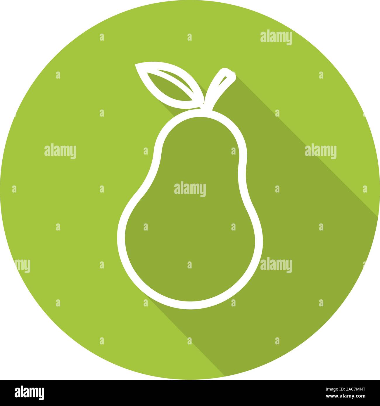 Pear flat linear long shadow icon. Vector line symbol Stock Vector ...