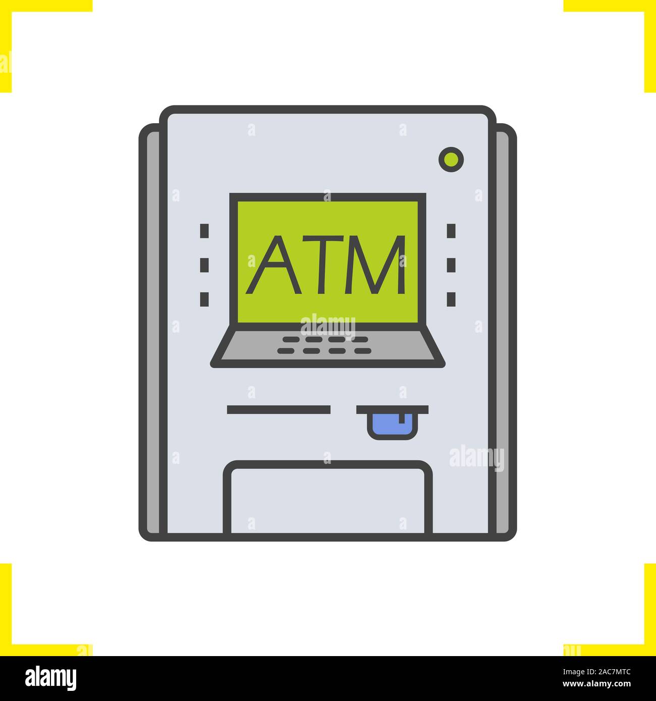 Atm machine color icon. Bank cash machine symbol. Isolated vector ...