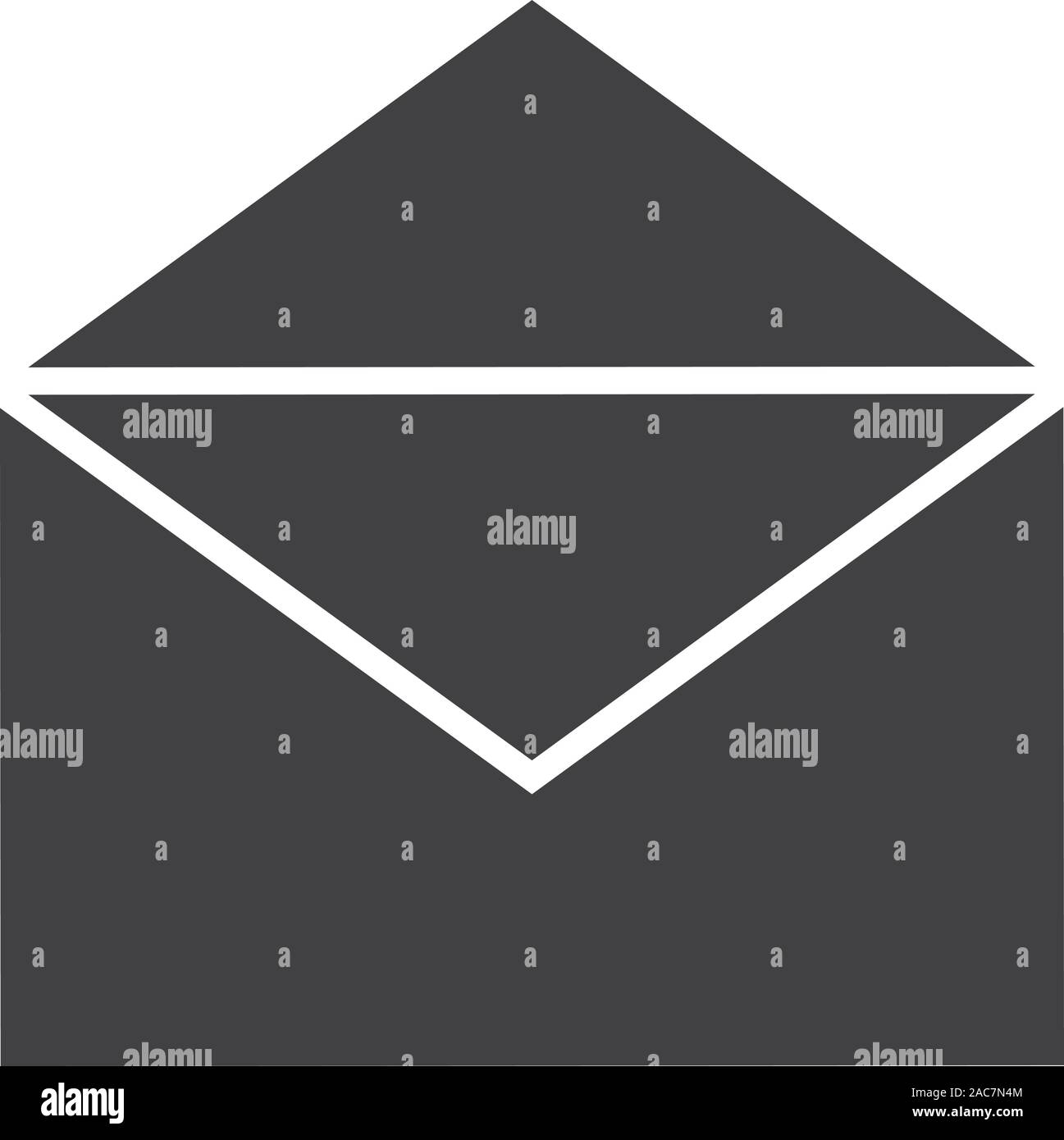 Open letter icon. Email silhouette symbol. Received sms message ...