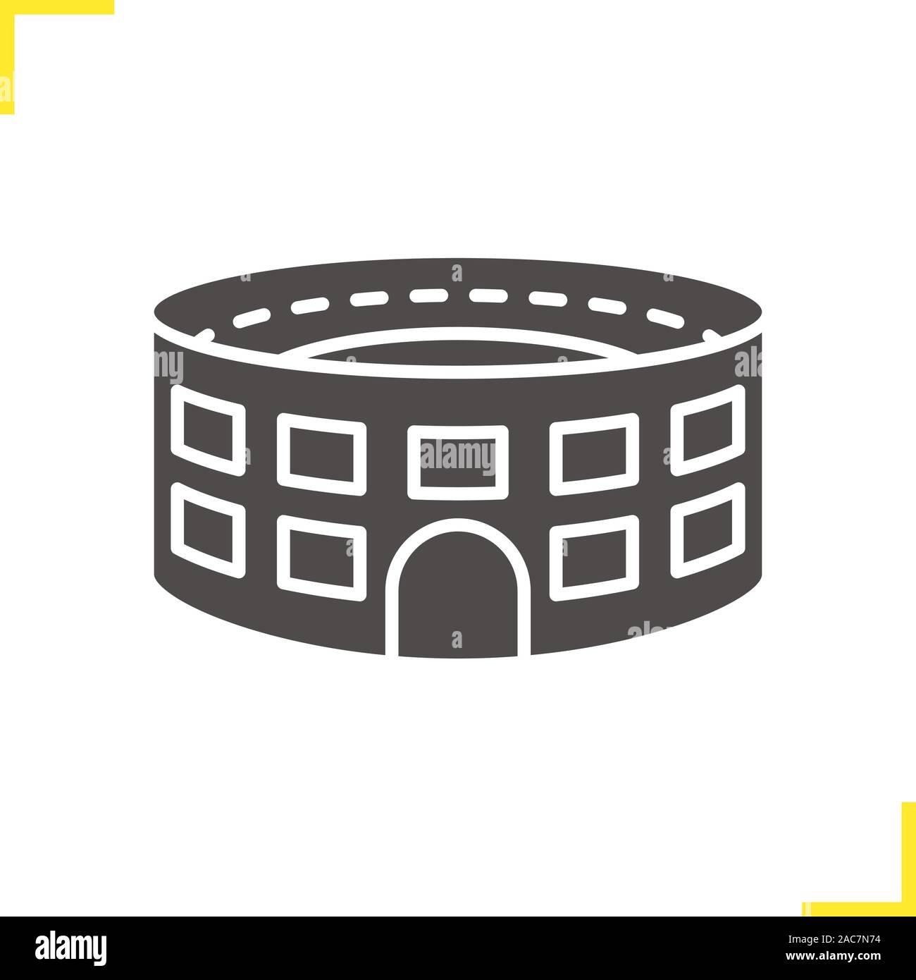 Stadium building icon. Silhouette symbol. Sport arena. Negative space ...