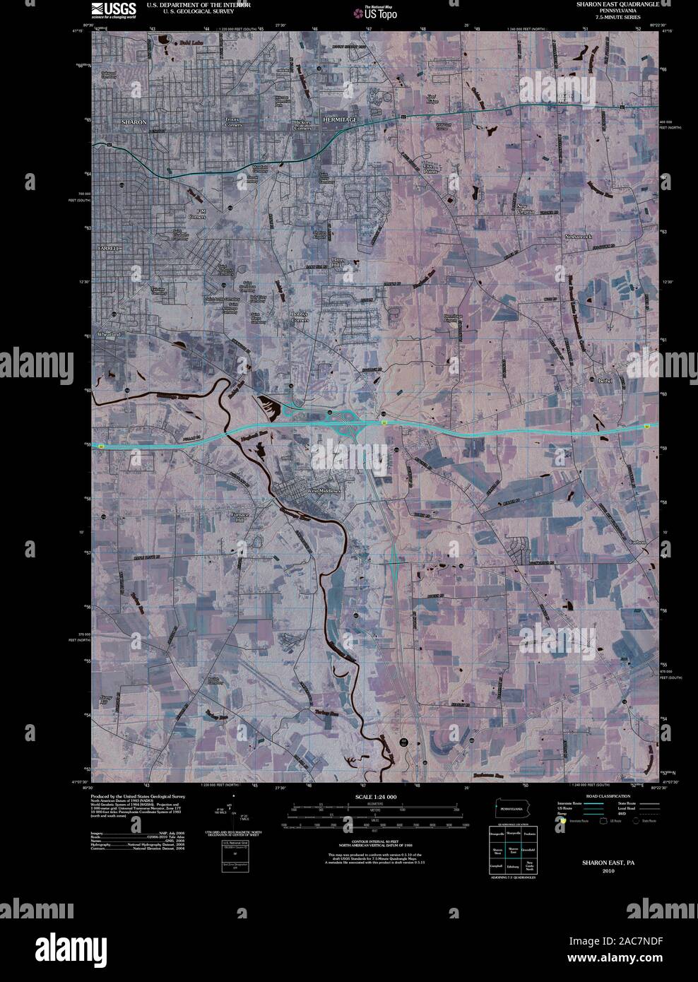 Sharon pennsylvania map hi-res stock photography and images - Alamy