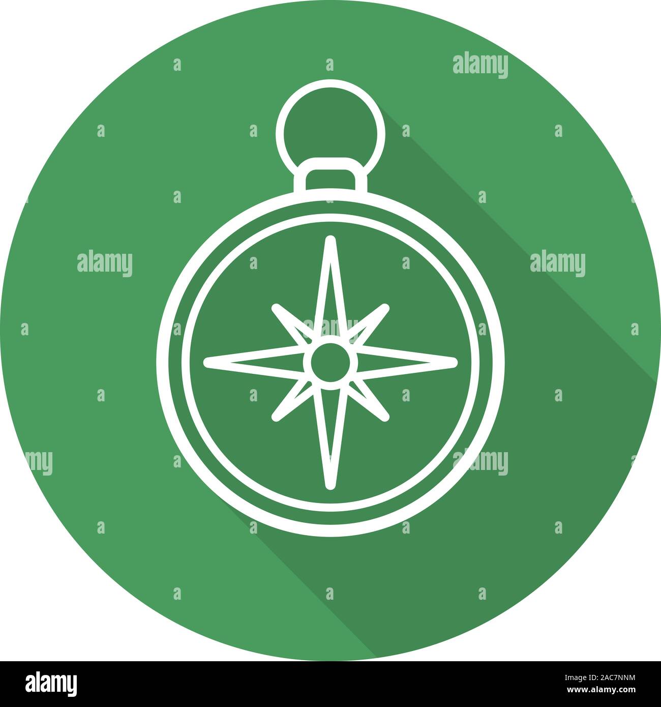 Compass flat linear long shadow icon. Vector line symbol Stock Vector ...