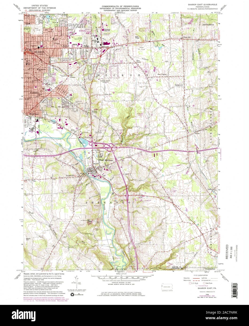 Sharon pennsylvania map hi-res stock photography and images - Alamy