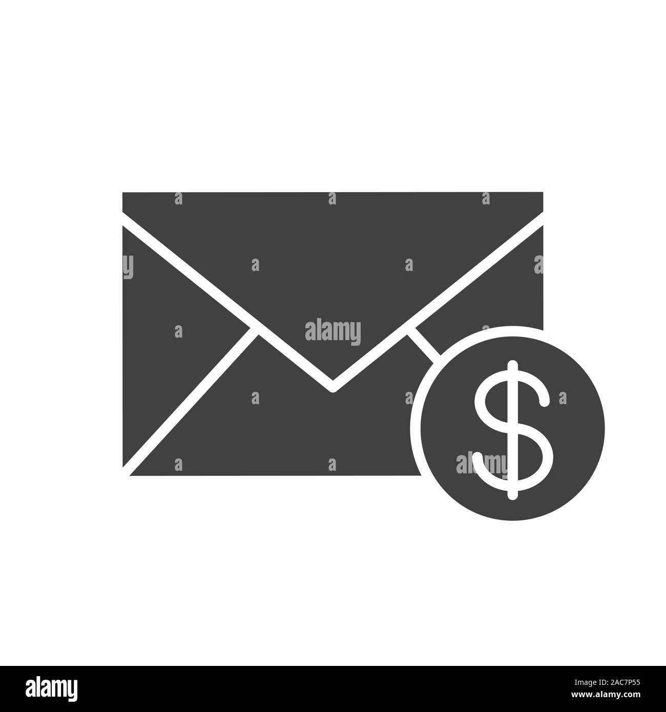 Salary letter icon. Email letter notification with dollar sign. Money ...