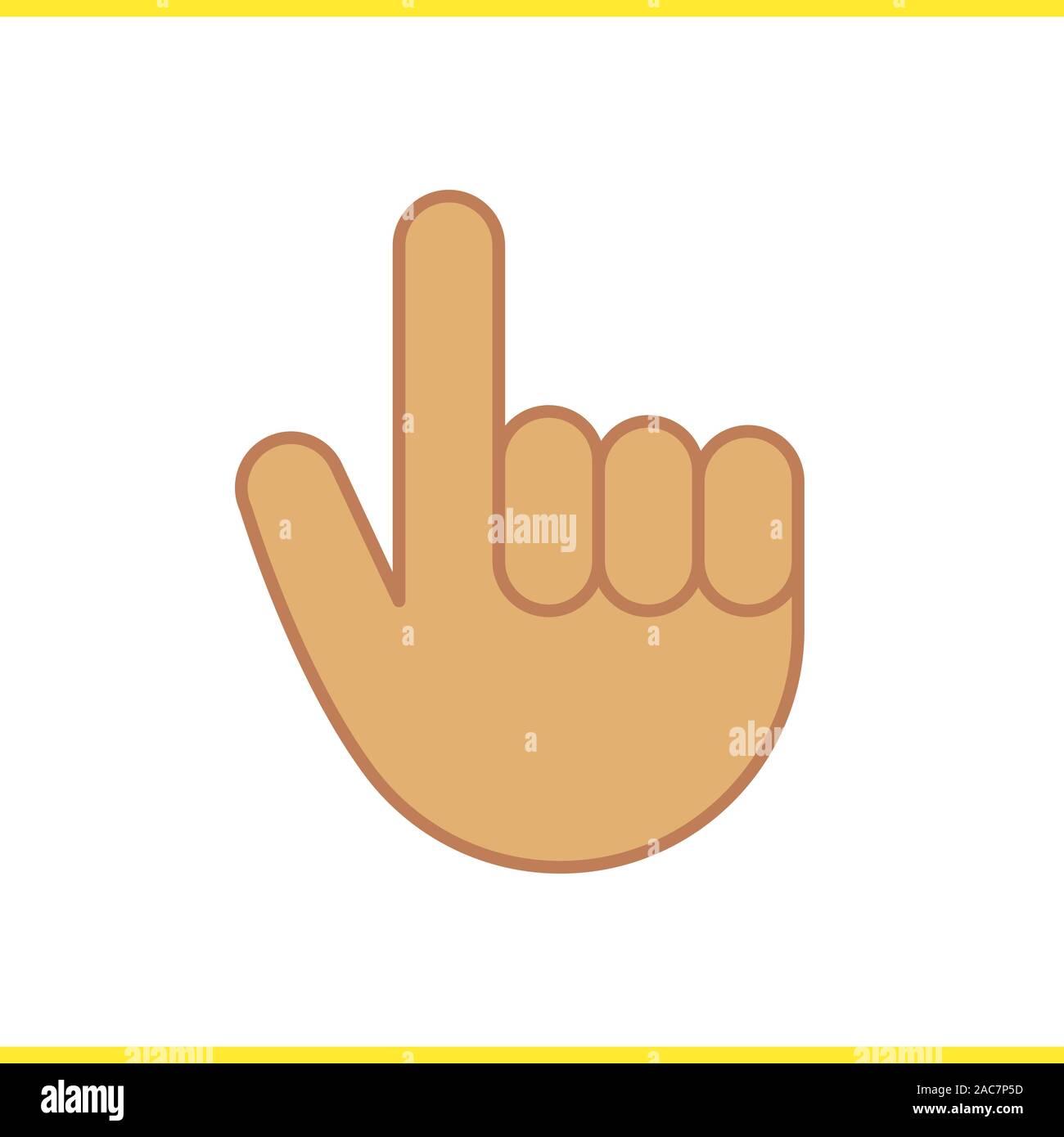 Point up hand gesture color icon. Index finger. Forefinger. Isolated ...