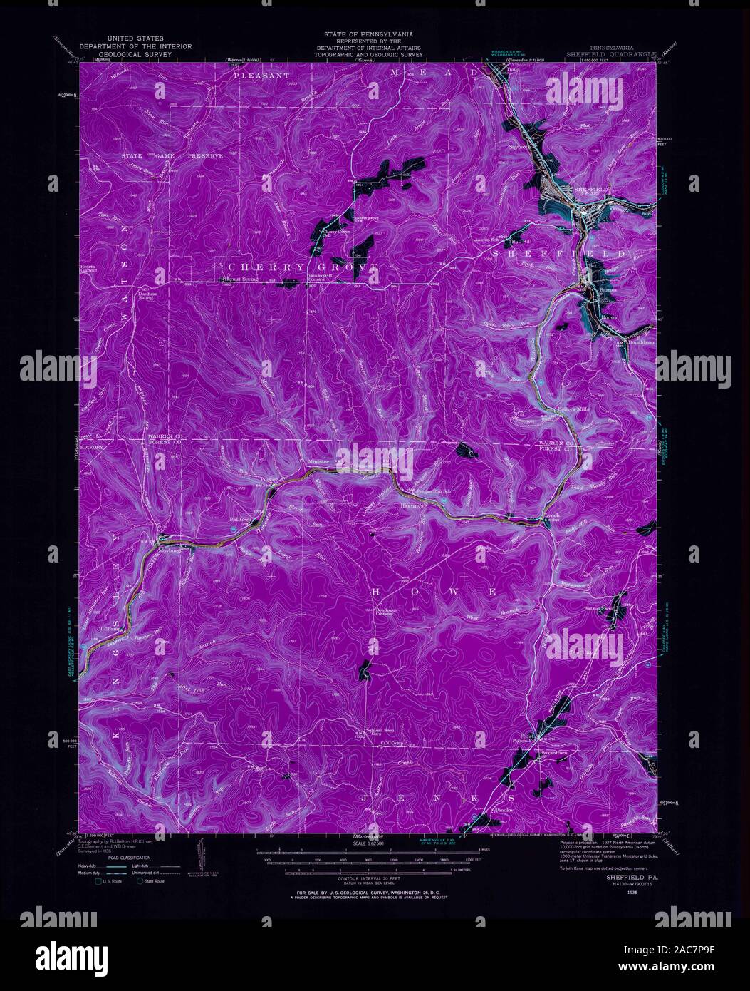 Sheffield pennsylvania map hi-res stock photography and images - Alamy