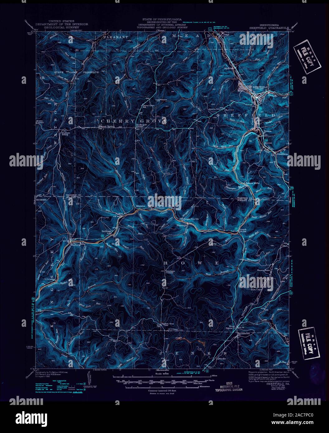 Map of sheffield pennsylvania hi-res stock photography and images - Alamy