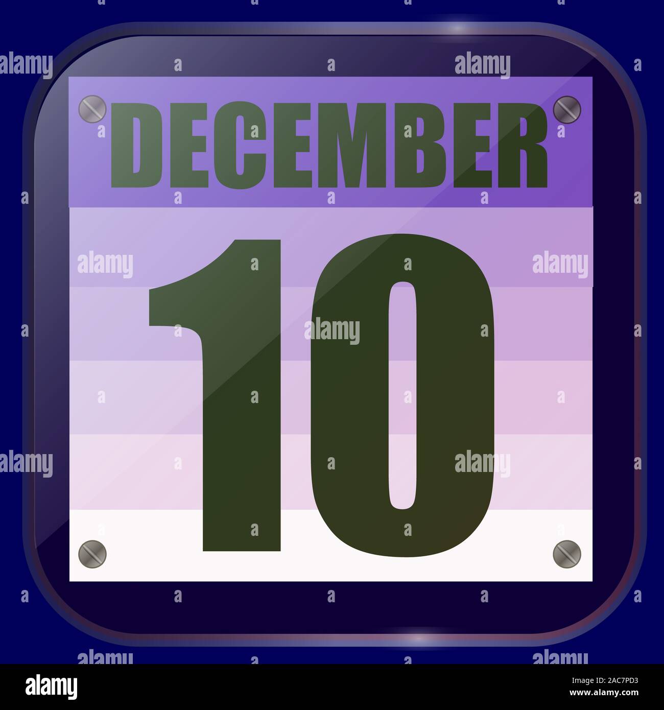 December 10 icon. Calendar date for planning important day. Tenth of ...