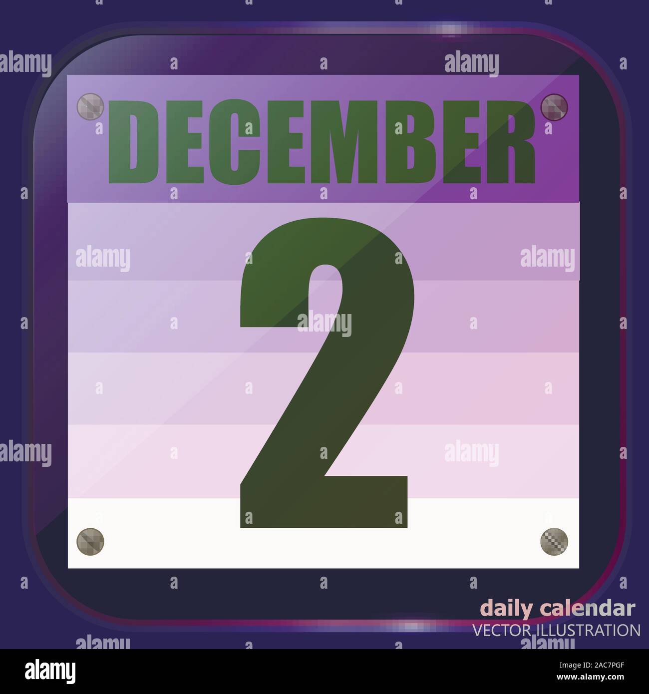 December 2 icon. Calendar date for planning important day. Second of ...
