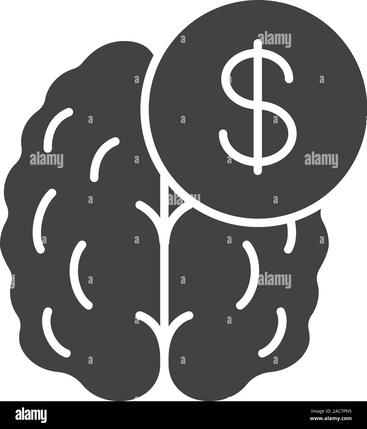 Business mind. Knowledge equal money icon. Silhouette symbol. Human ...