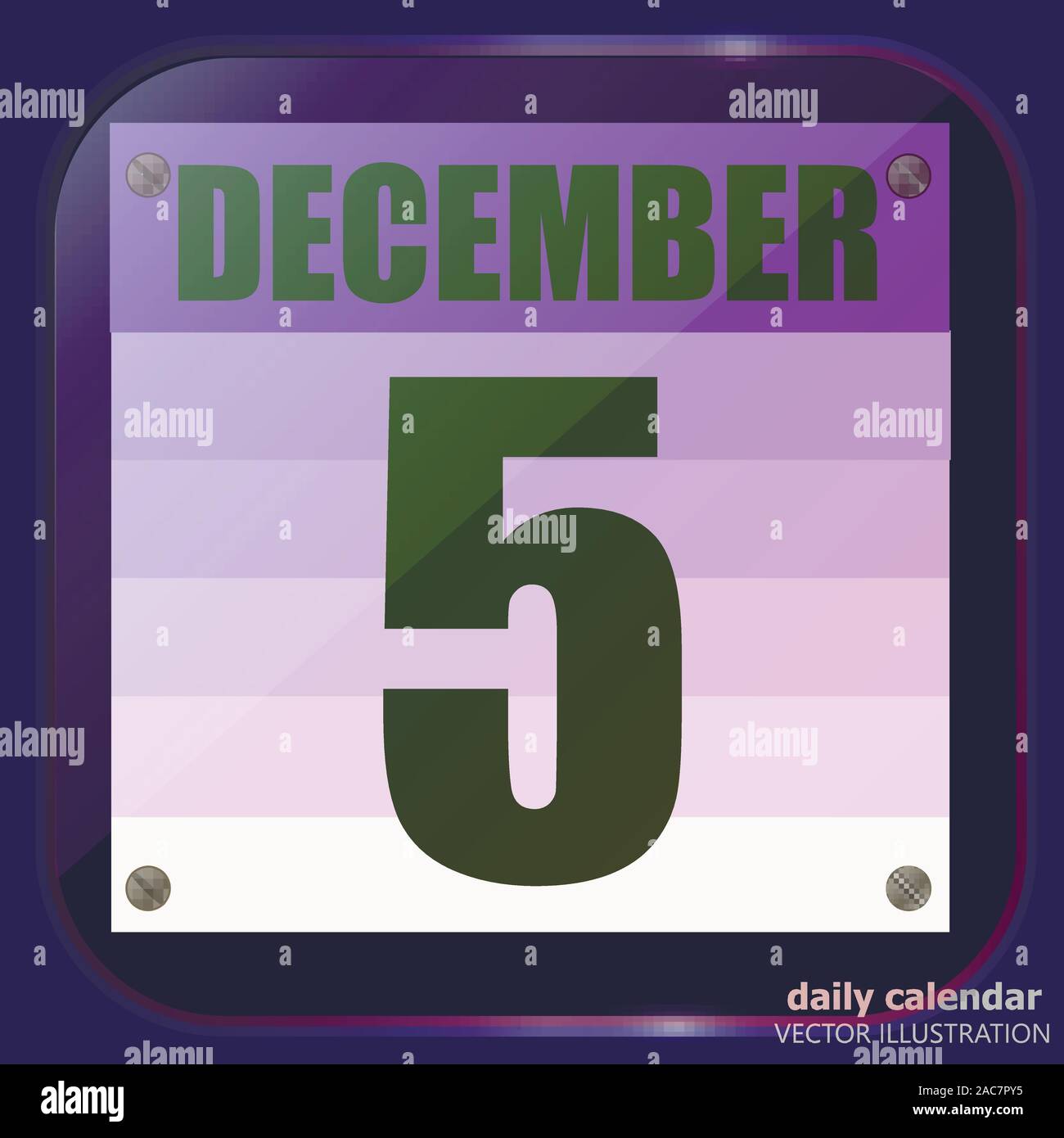December 5 icon. Calendar date for planning important day. Banner for ...