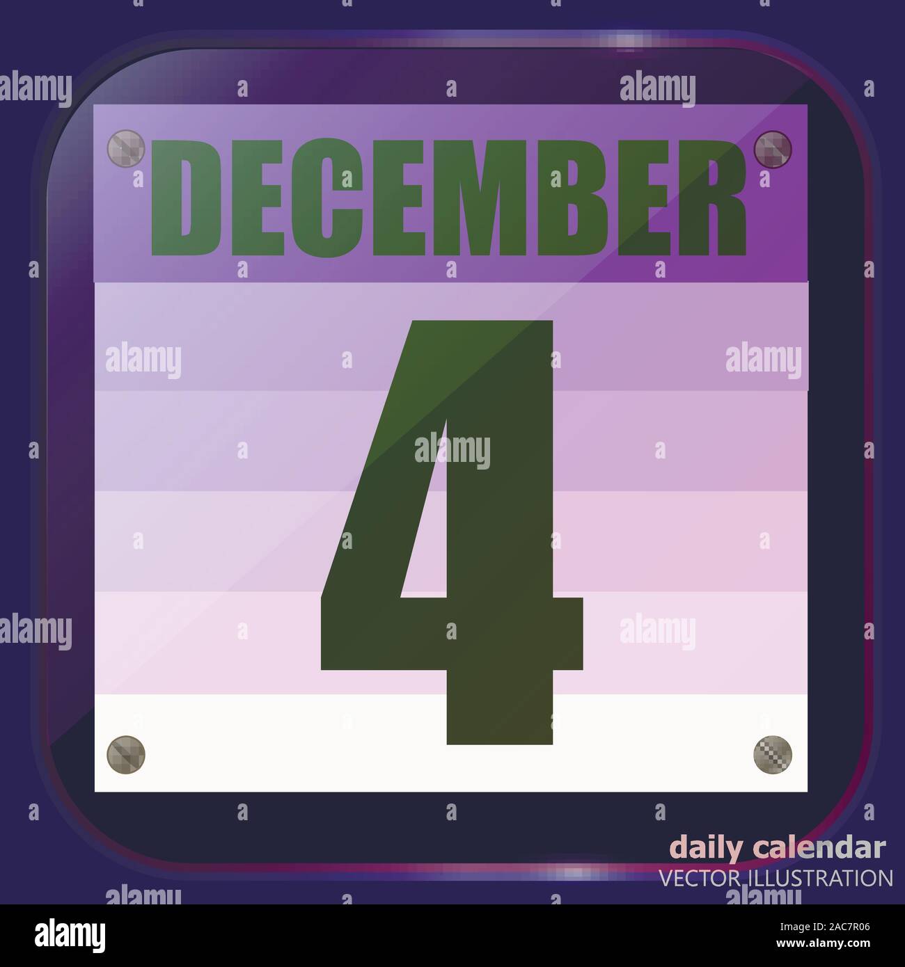 December 4 icon. Calendar date for planning important day. Fourth of ...