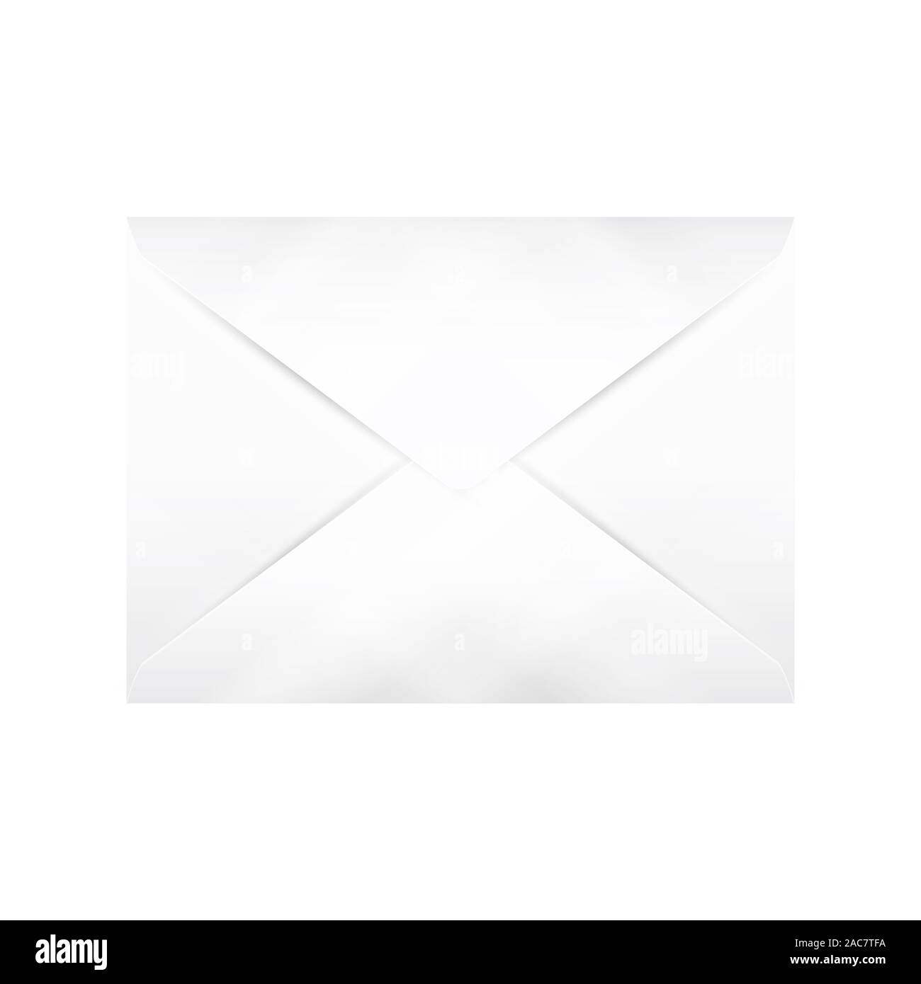 Realistic closed blank envelope with soft shadows isolated on white ...