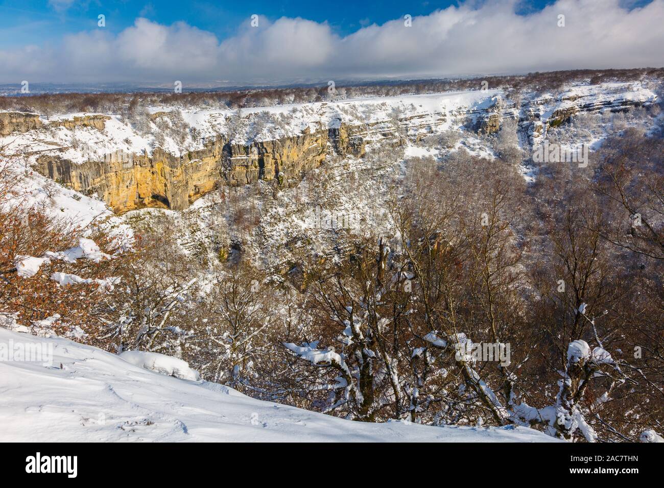 Natural cliff and viewpoint in winter Stock Photo - Alamy