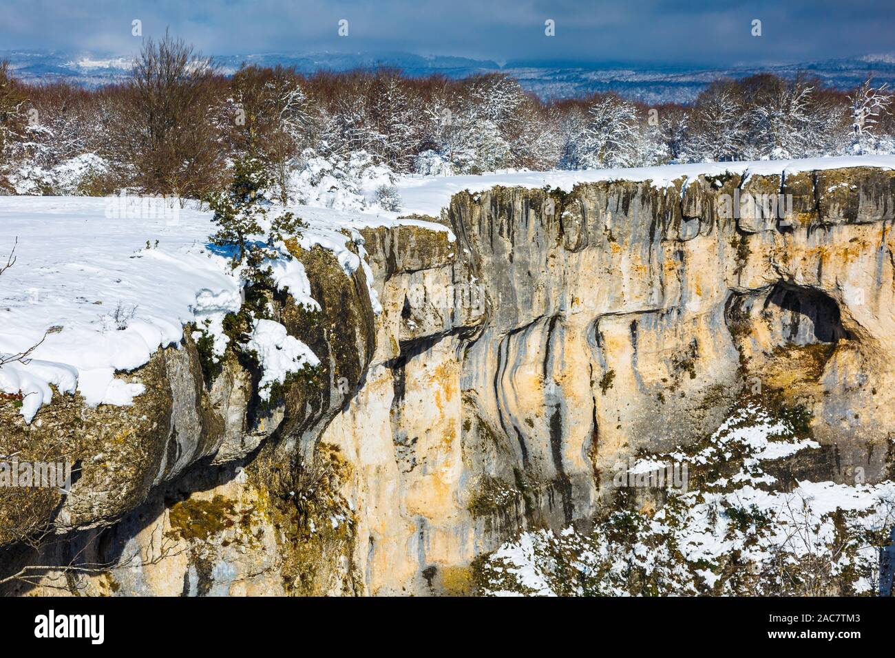 Natural cliff and viewpoint in winter Stock Photo - Alamy