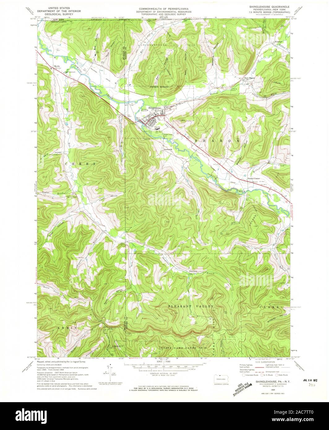 Map of shinglehouse hi-res stock photography and images - Alamy
