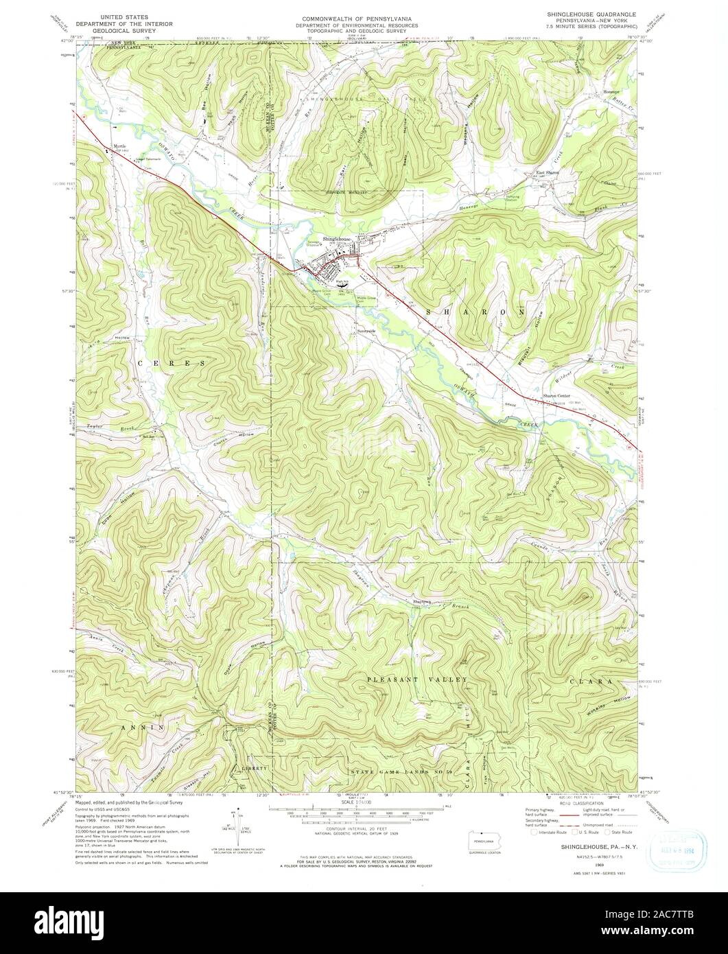 Map of shinglehouse hi-res stock photography and images - Alamy