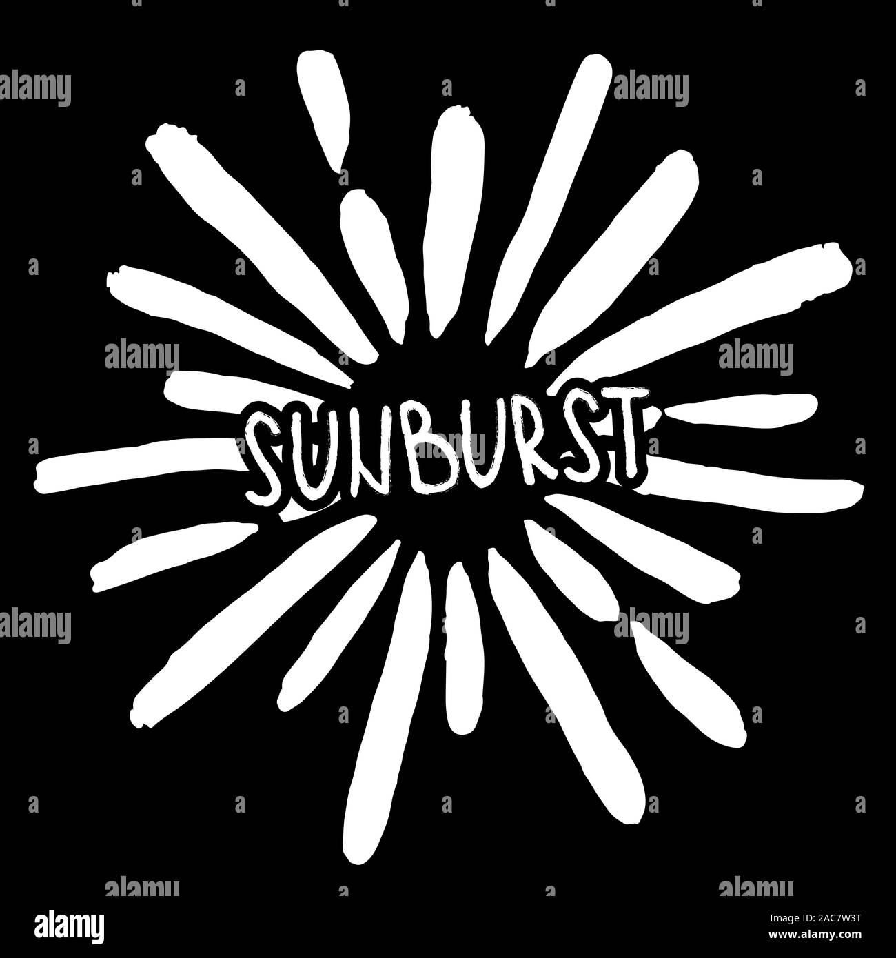 Sun burst. Trendy hand drawn retro sunburst. Bursting rays design ...