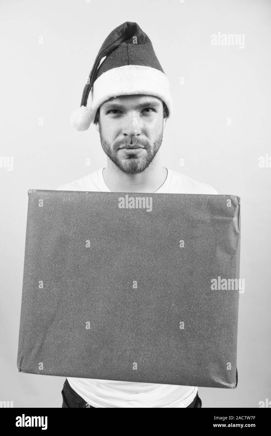 Christmas gift wrapped in red Black and White Stock Photos & Images - Alamy