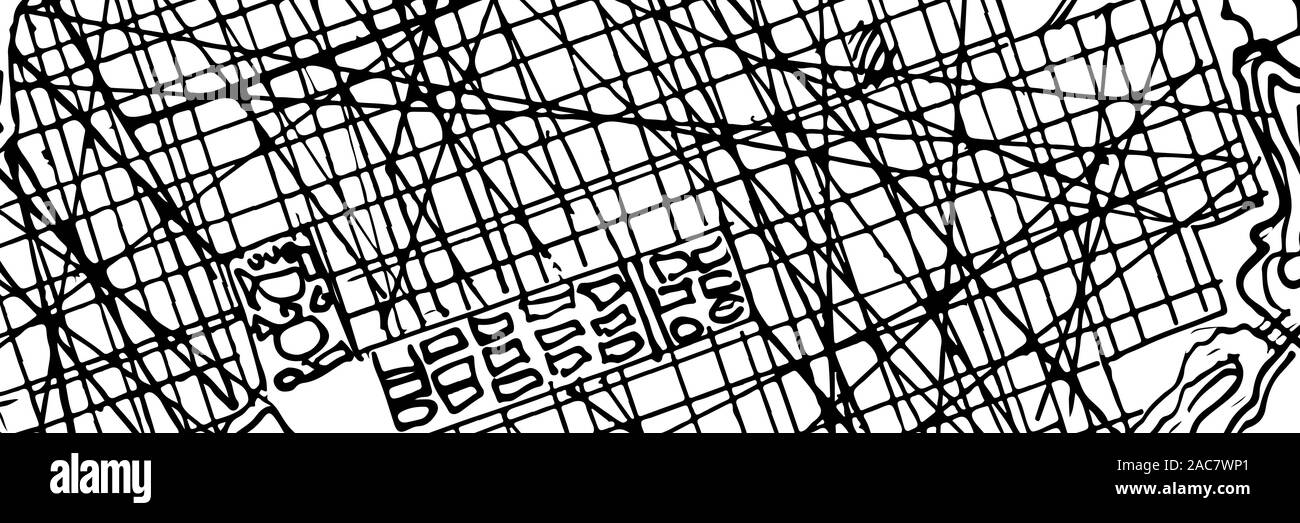 Doodle city map texture. Urban architecture plan, engineering drawing ...