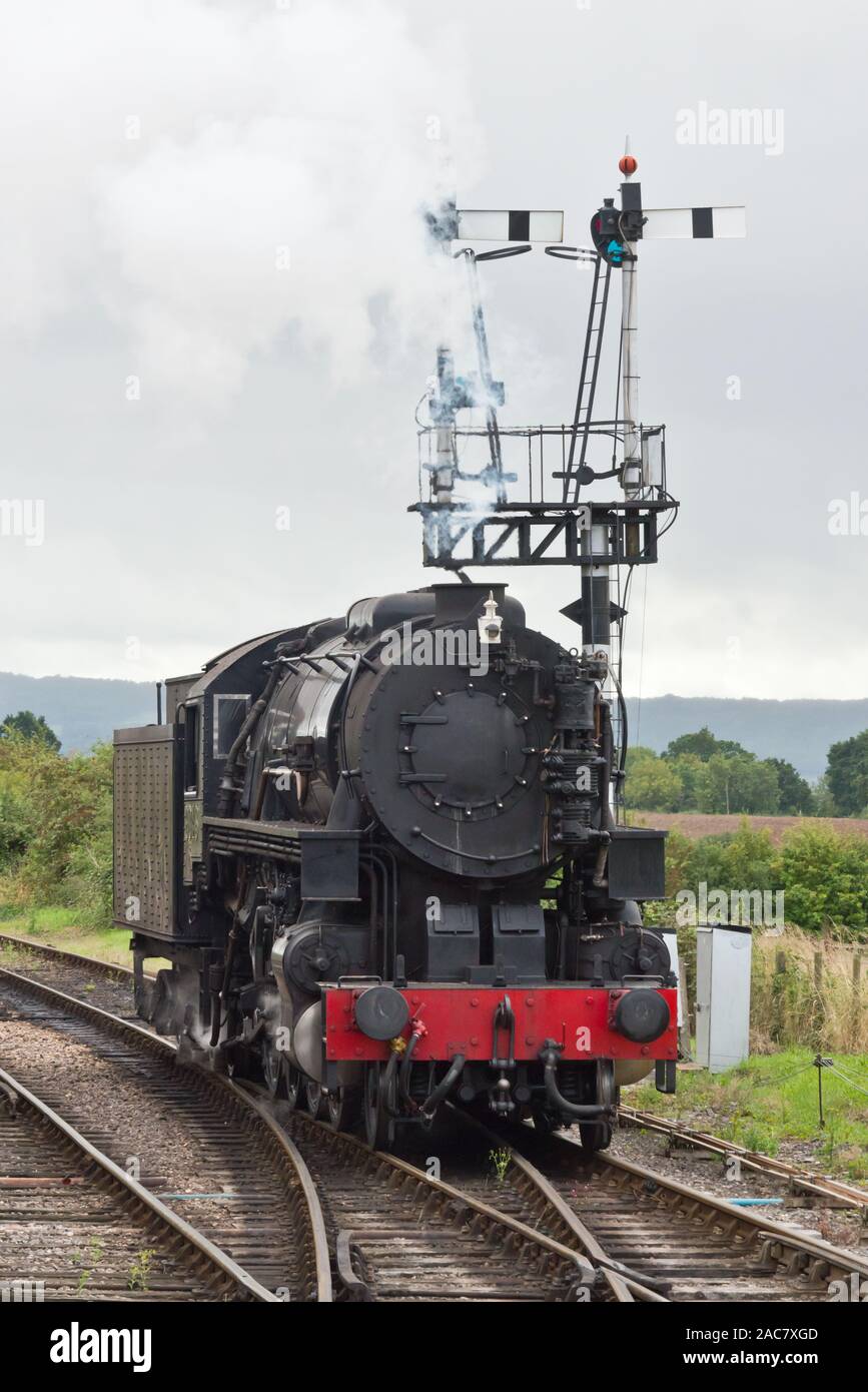 Steam locomotive 6046, USATC train at Bishop Lydeard Station in ...