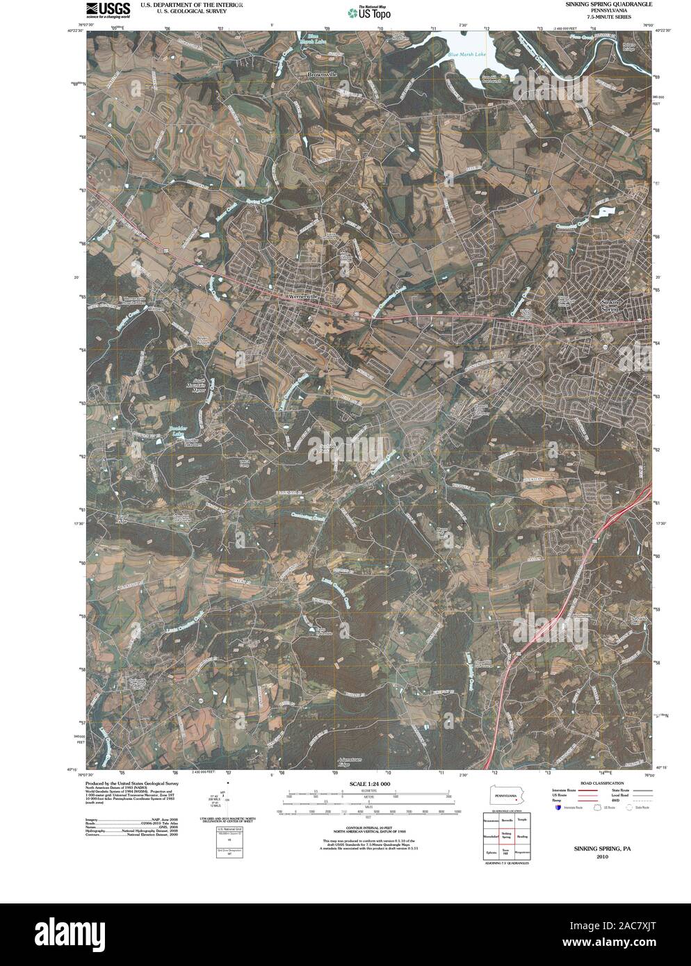 Map of sinking spring hi-res stock photography and images - Alamy