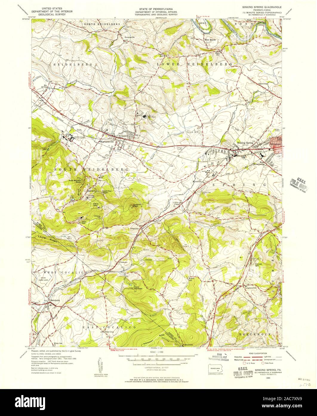 Map of sinking spring hi-res stock photography and images - Alamy