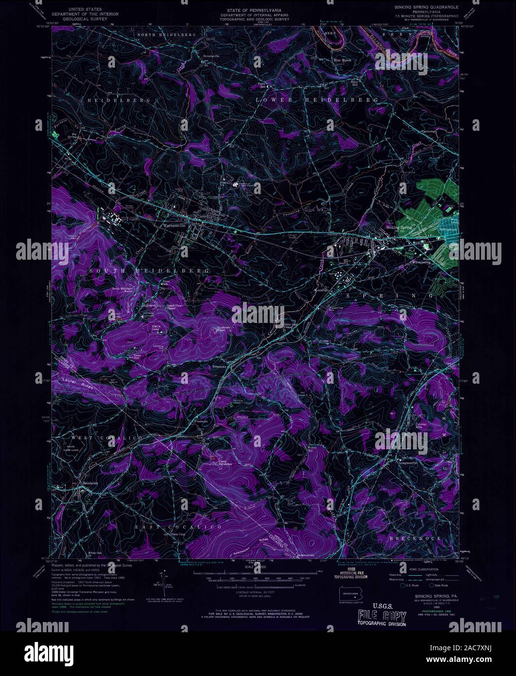 Map of sinking spring hi-res stock photography and images - Alamy
