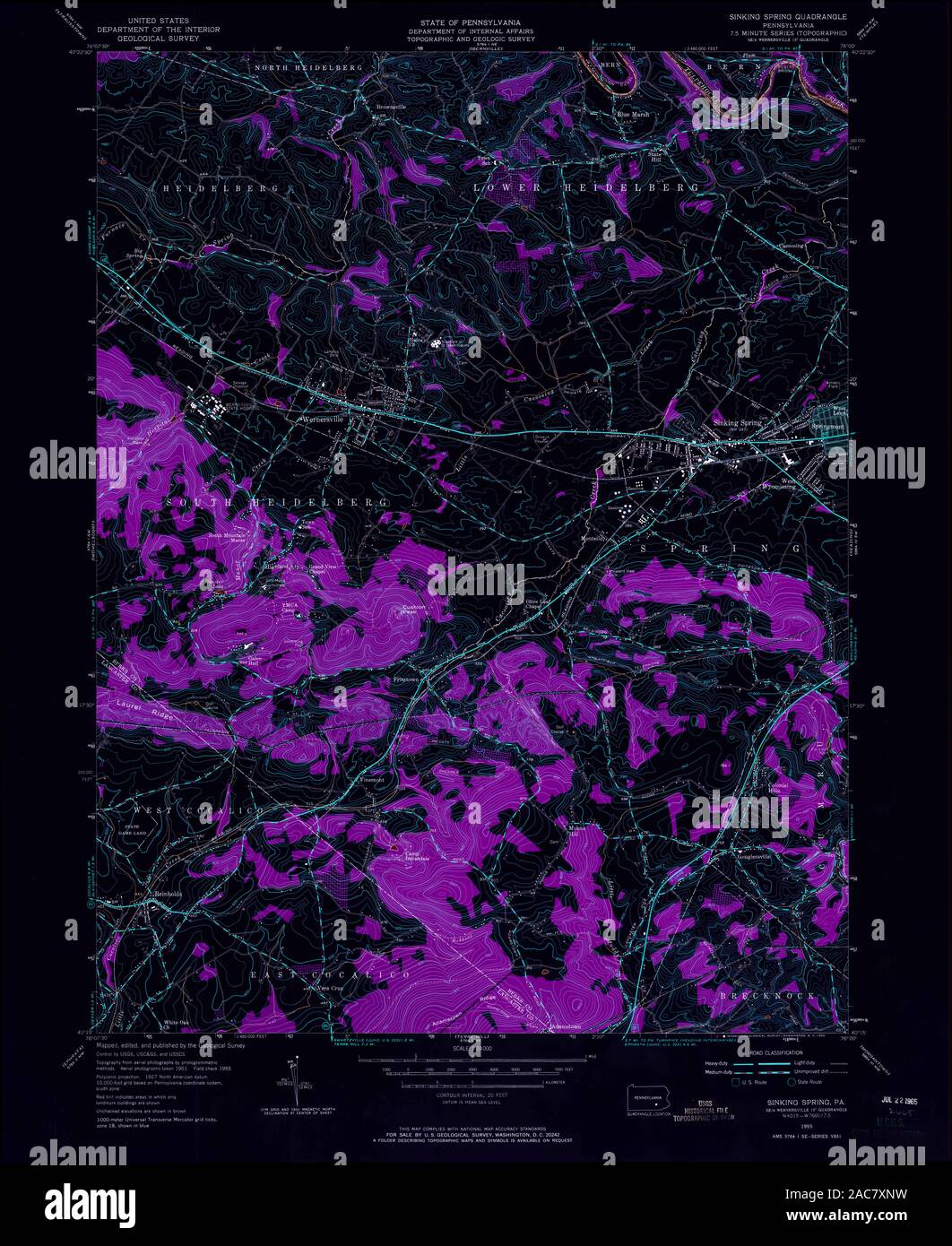 Map of sinking spring hi-res stock photography and images - Alamy