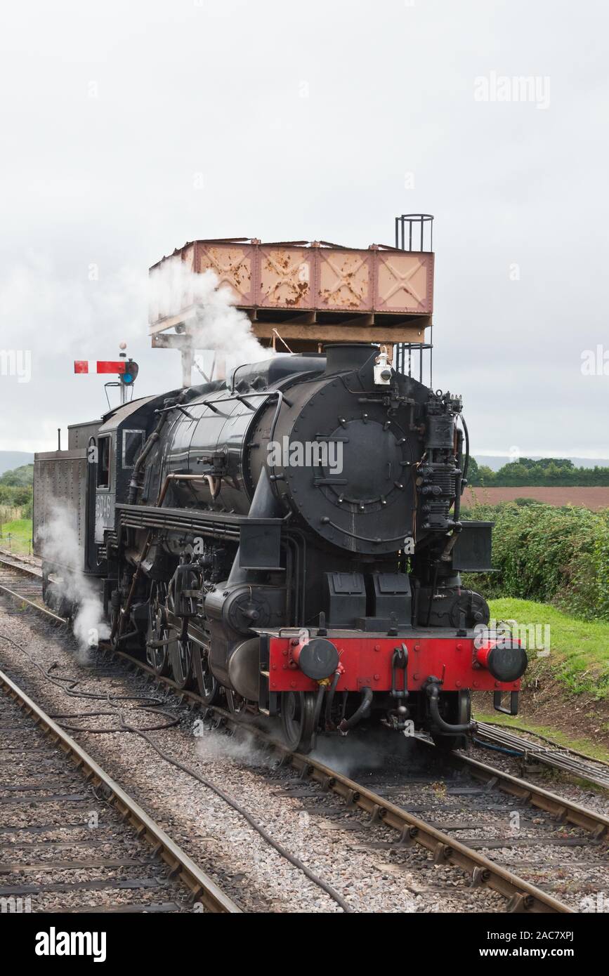 Steam locomotive 6046, USATC train at Bishop Lydeard Station in ...
