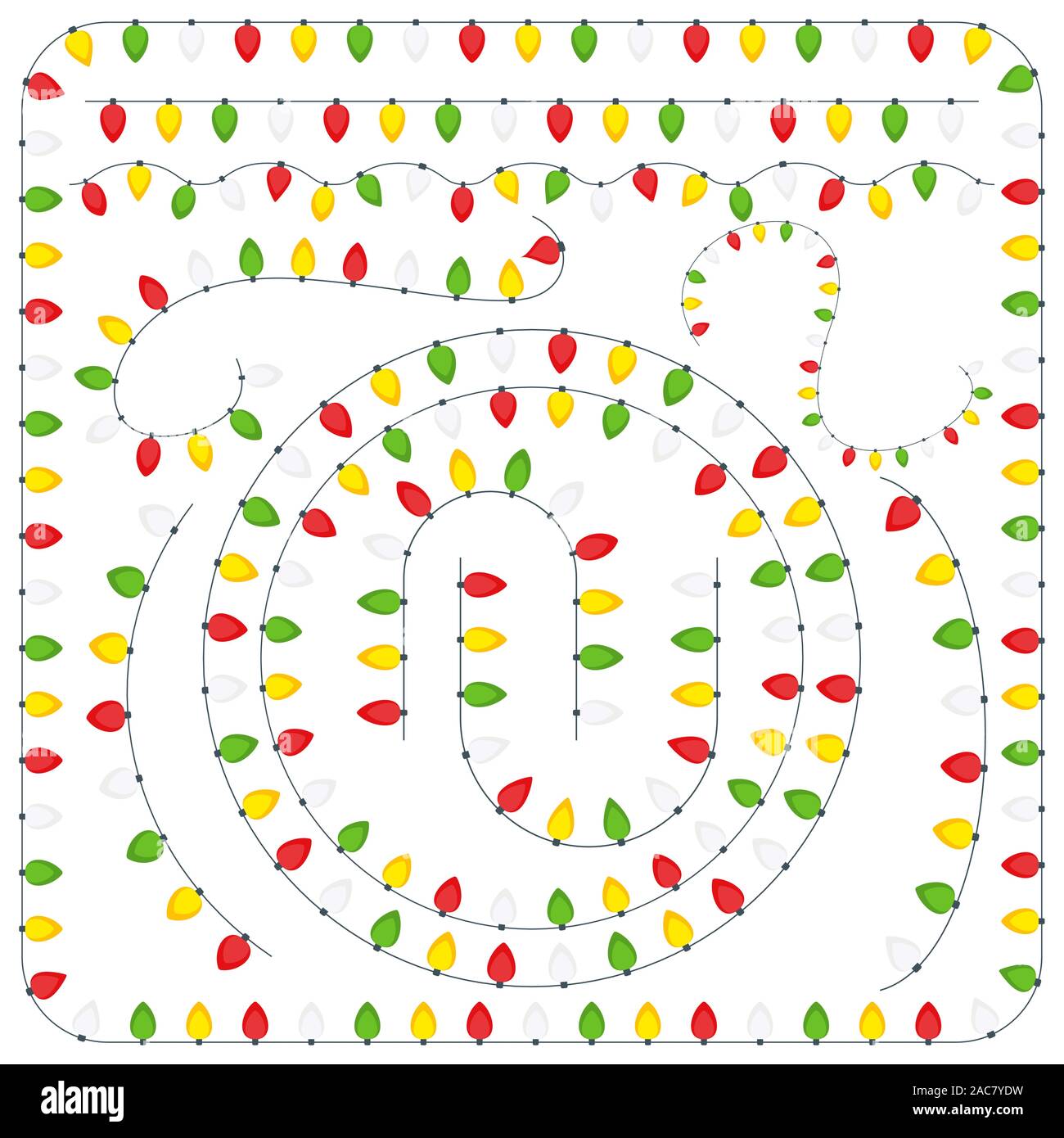 Christmas lights set. Flat vector elements for cards Stock Vector Image ...