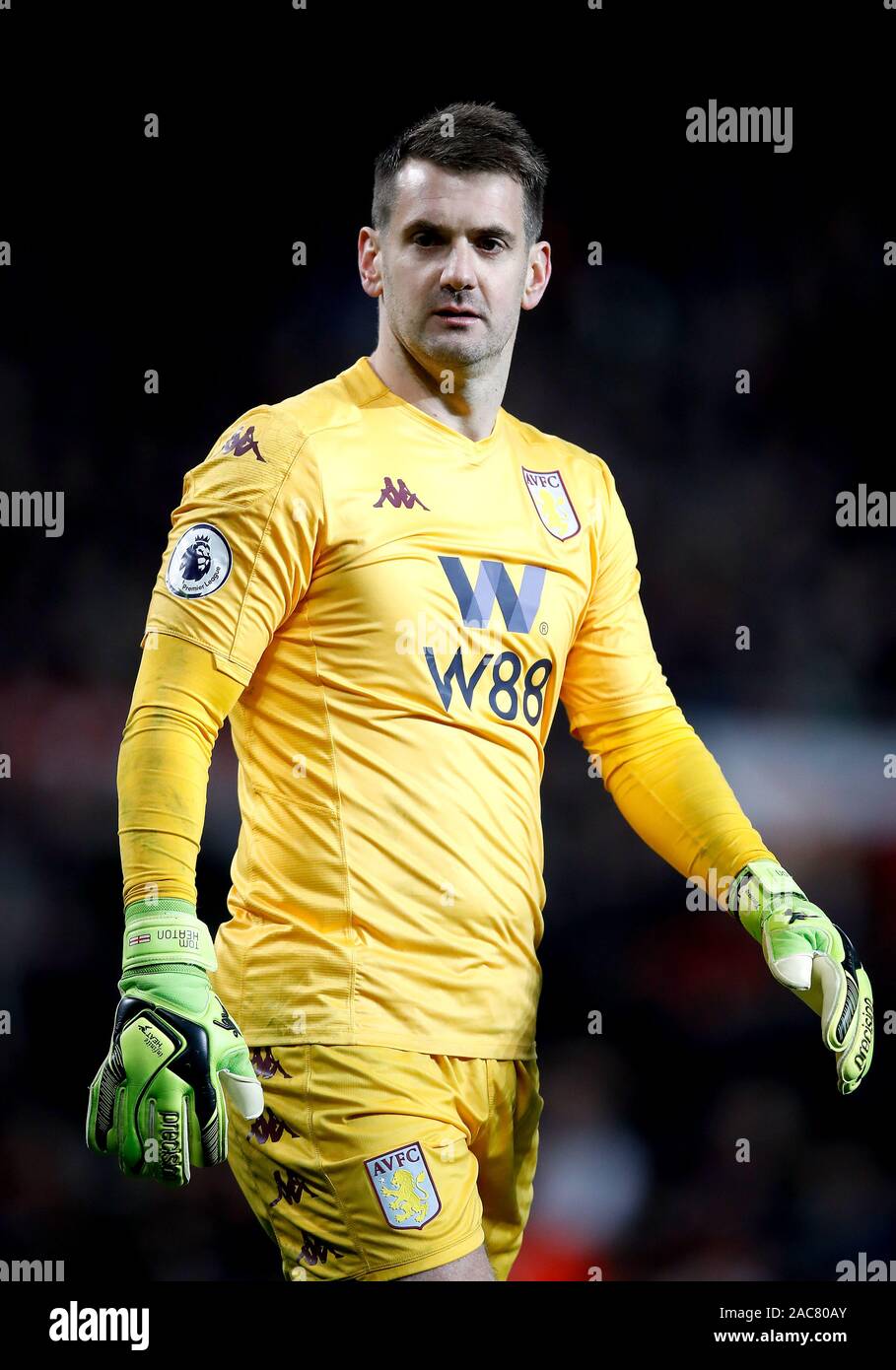 Aston Villa goalkeeper Tom Heaton during the Premier League match at ...