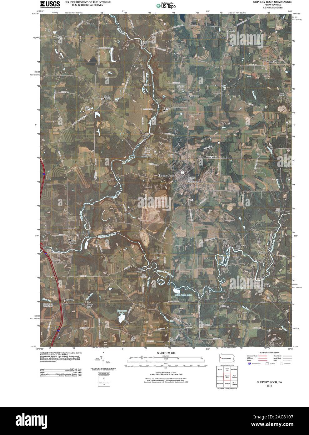 Map of slippery rock hi-res stock photography and images - Alamy