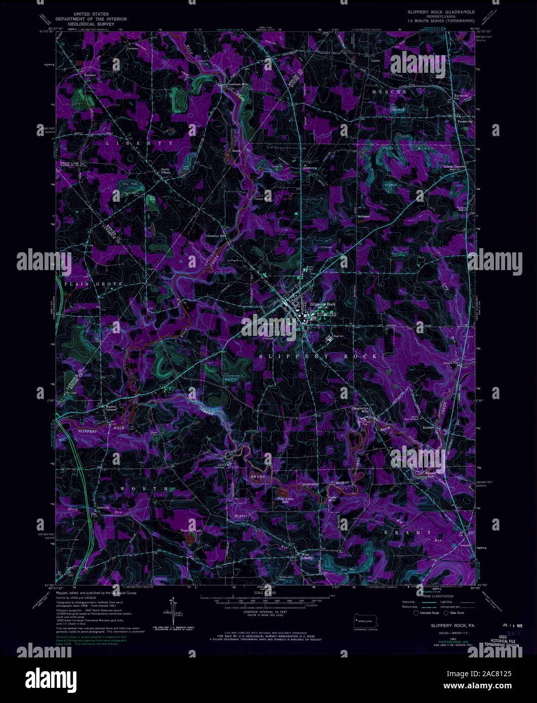 Map of slippery rock hi-res stock photography and images - Alamy